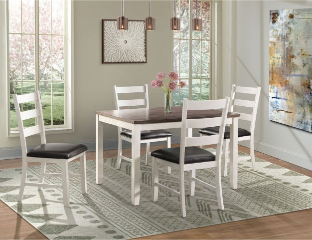 Kona Brown and White 5 Piece Dining Room Set from Elements Furniture ...
