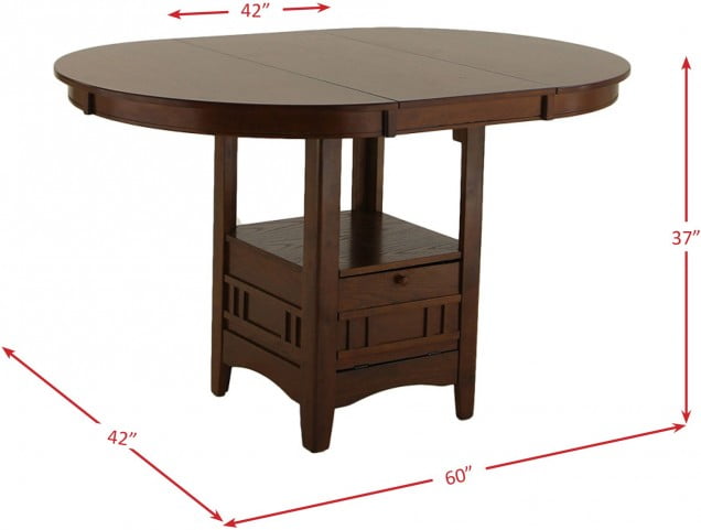 Sam Cherry Extendable Trestle Storage Pub Dining Table from Elements ...