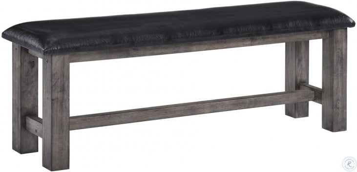 Grayson Grey Oak Bench with Padded Seat from Elements Furniture ...
