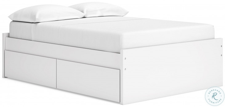 Onita White Full Platform Bed with 1 Side Storage From Ashley Furniture | Coleman Furniture