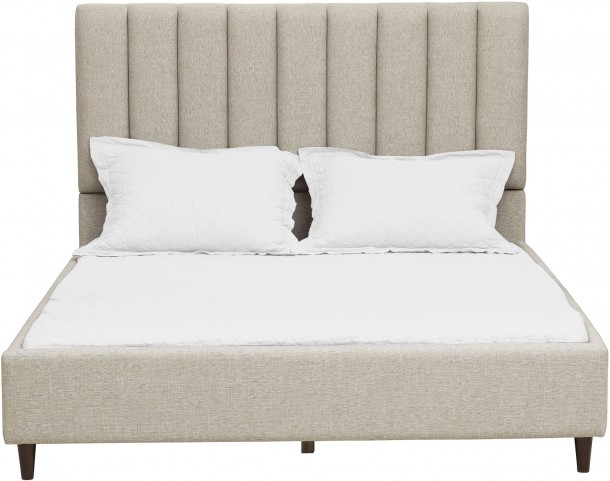 Beige Vertical Channel Tufted King Upholstered Panel Bed from Pulaski ...