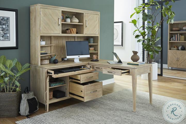 Maddox Biscotti Modular Corner Desk with Hutch From Aspen Home ...
