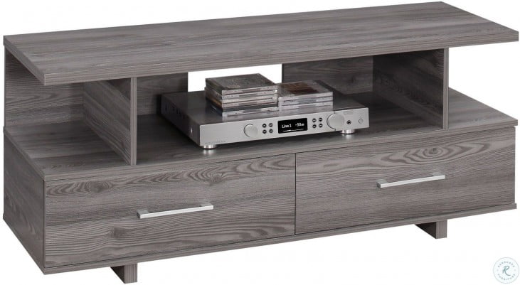 Gray 48" Two Drawer TV Stand from Monarch | Coleman Furniture