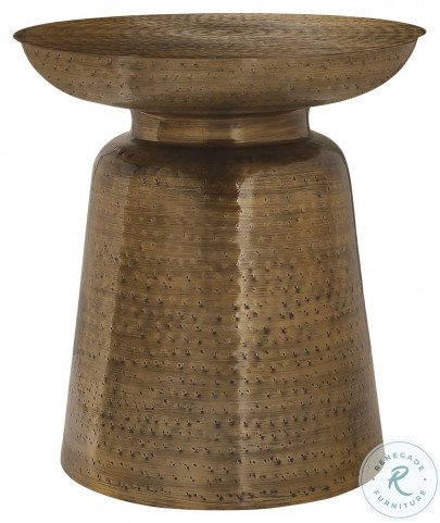 3915 Antique Copper Accent Table From Monarch | Coleman Furniture