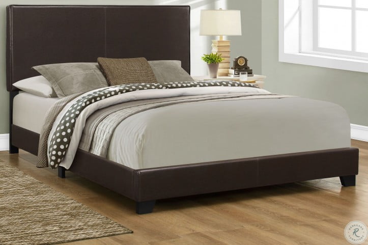 5910Q Dark Brown Queen Upholstered Panel Bed from Monarch | Coleman ...