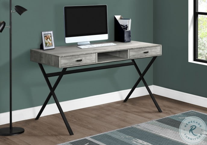 7448 Grey and Black 48" Computer Desk from Monarch | Coleman Furniture