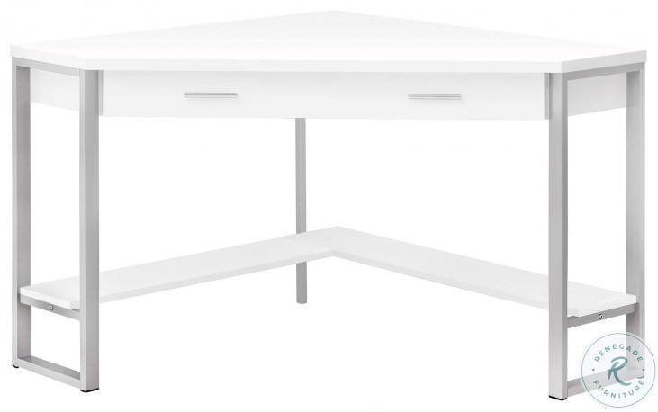 7500 White Corner Computer Desk From Monarch | Coleman Furniture