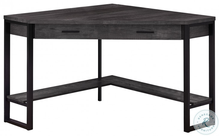 7507 Dark Grey Corner Computer Desk From Monarch | Coleman Furniture