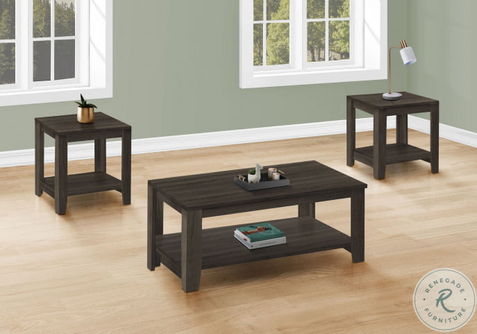7883P Brown Oak 3 Piece Occasional Table Set From Monarch | Coleman ...