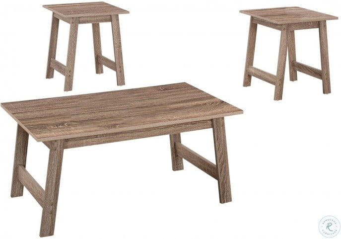 Dark Taupe 3 Piece Occasional Table Set from Monarch | Coleman Furniture