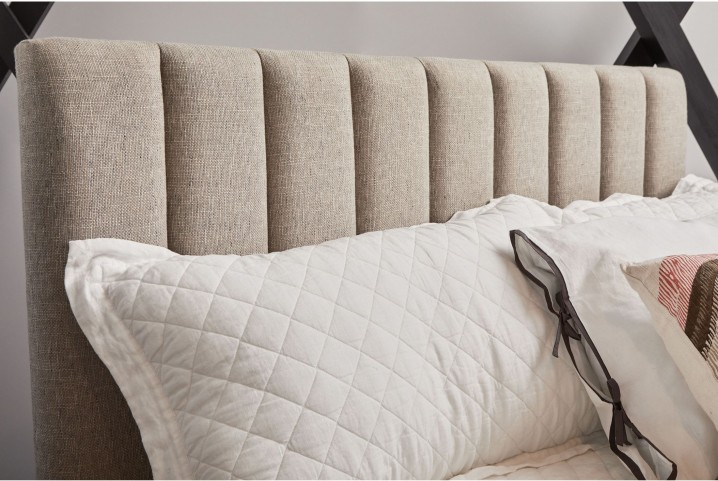 Beige Vertical Channel Tufted King Upholstered Panel Bed from Pulaski ...