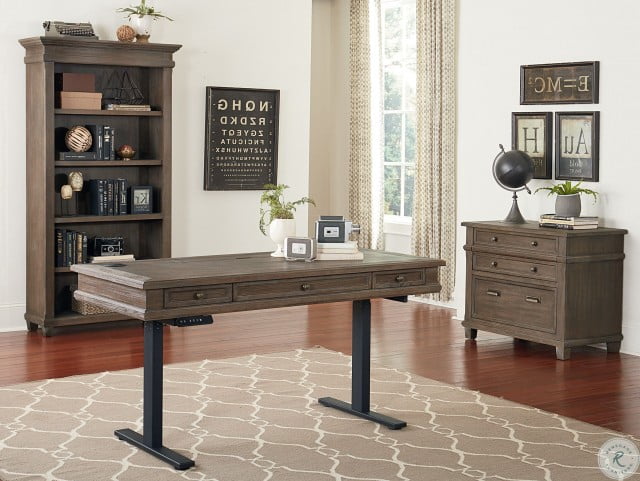Carson Weathered Dove Stand Home Office Set from Martin Furniture ...
