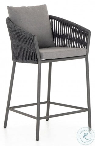 Solano Porto Charcoal and Bronze Outdoor Counter Stool from Fourhands ...