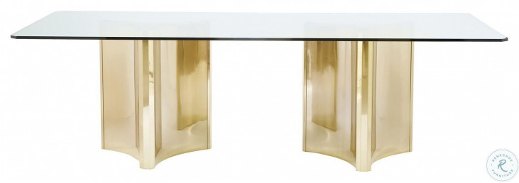 Abbott Patinated Brass Dining Table From Bernhardt Furniture | Coleman Furniture