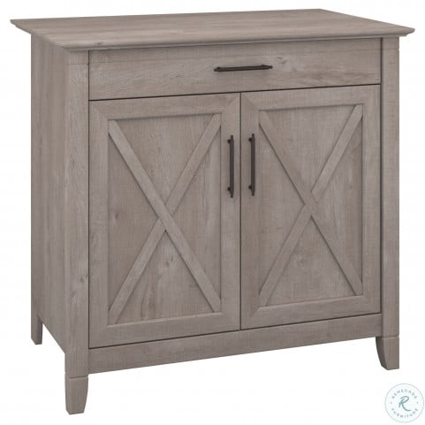 Key West Washed Gray Laptop Storage Desk Credenza from Bush | Coleman ...