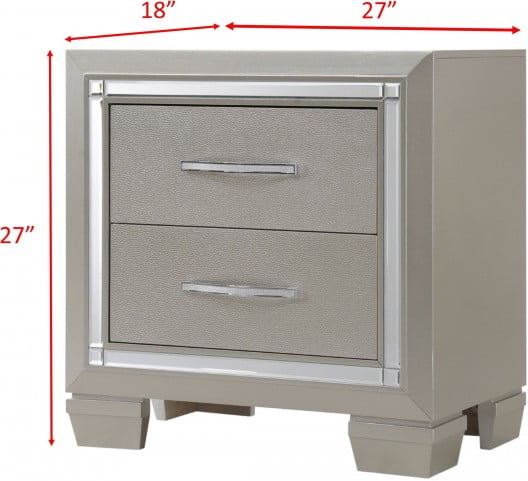 Glamour Champagne Nightstand from Elements Furniture | Coleman Furniture