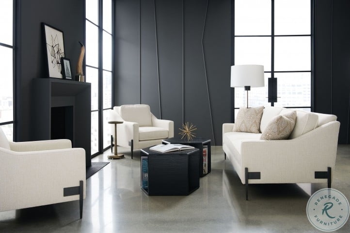 Caracole Modern Ceam and Black Iron Remix Living Room Set from Caracole ...