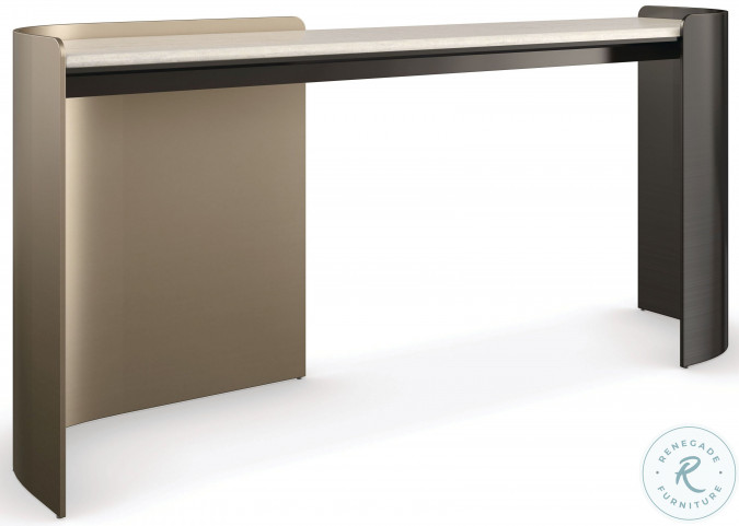 Movement Bronze And Cream Travertine Stone Console Table From Caracole ...