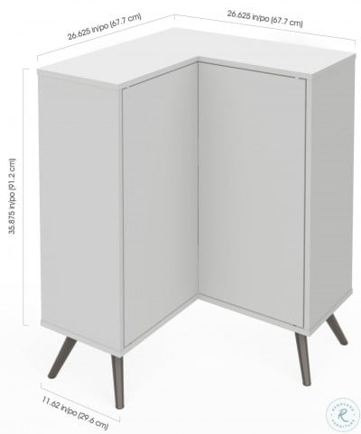 Krom White Corner Storage Unit from Bestar | Coleman Furniture