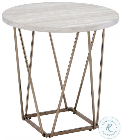 Rowyn Off White And Champagne End Table From Steve Silver | Coleman ...