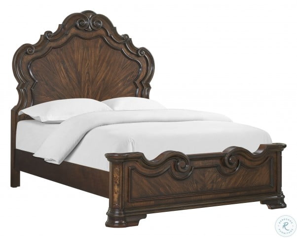 Royale Brown Cherry Queen Panel Bed from Steve Silver | Coleman Furniture