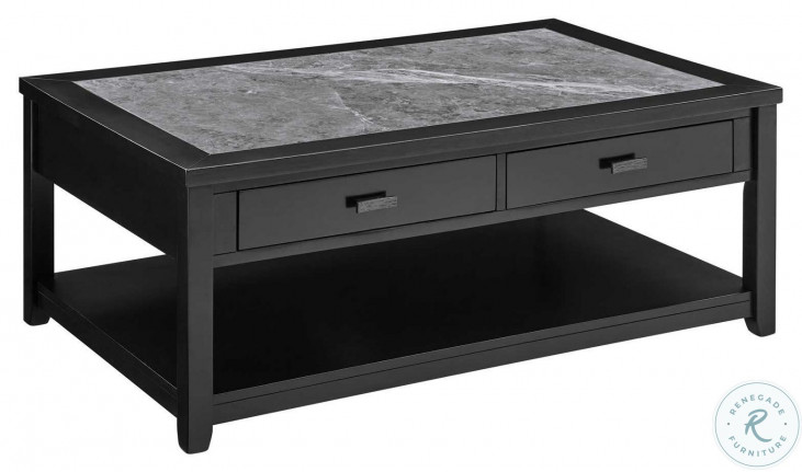Garvine Ebony With Gray Stone Top Cocktail Table From Steve Silver ...
