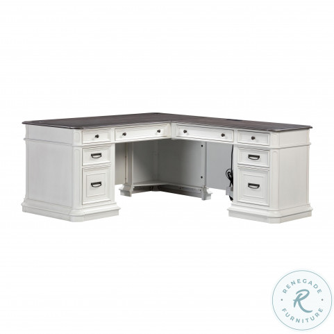Roanoke White L-Shaped Desk From Coleman Furniture | Coleman Furniture