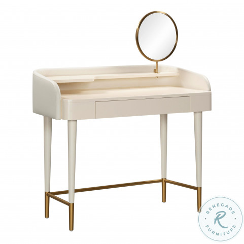 Penelope Cream Vegan Leather Wrapped Vanity Desk From TOV | Coleman ...