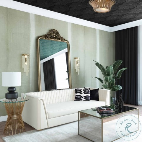 Wafa Cream Velvet Sofa From TOV | Coleman Furniture