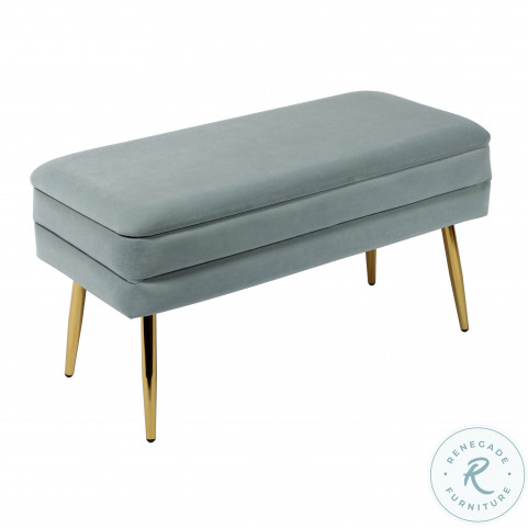Ziva Sea Blue Storage Bench from TOV | Coleman Furniture