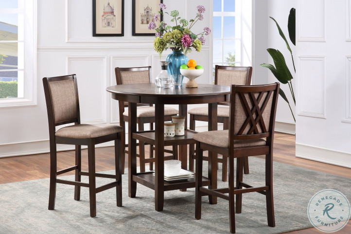 Amy Cherry 5 Piece Counter Height Dining Set From New Classic | Coleman ...