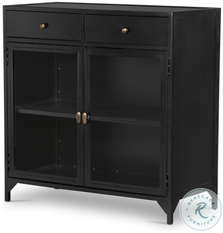 Shadow Box Black Small Cabinet from Four Hands | Coleman Furniture