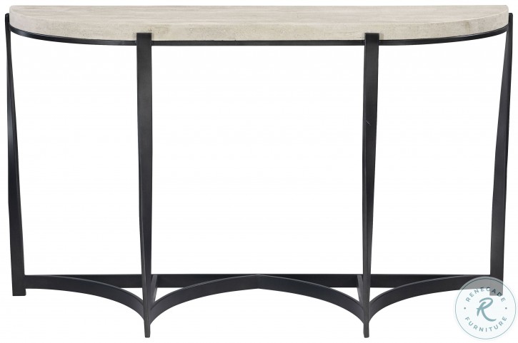 Berkshire Laminated White Stone And Aged Pewter Console Table From ...