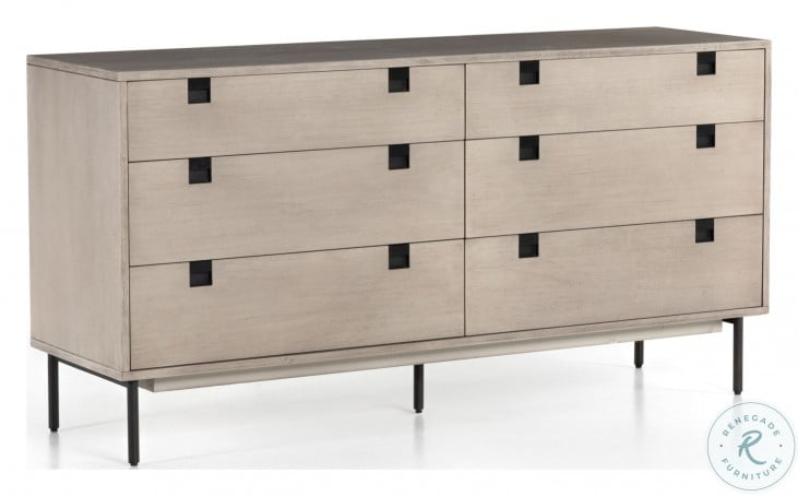 Patten Grey Wash And Antique Bronze Carly 6 Drawer Dresser From ...