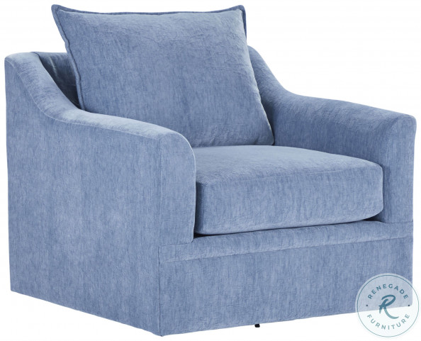 Sylvie Blue Slate Swivel Chair From New Classic | Coleman Furniture
