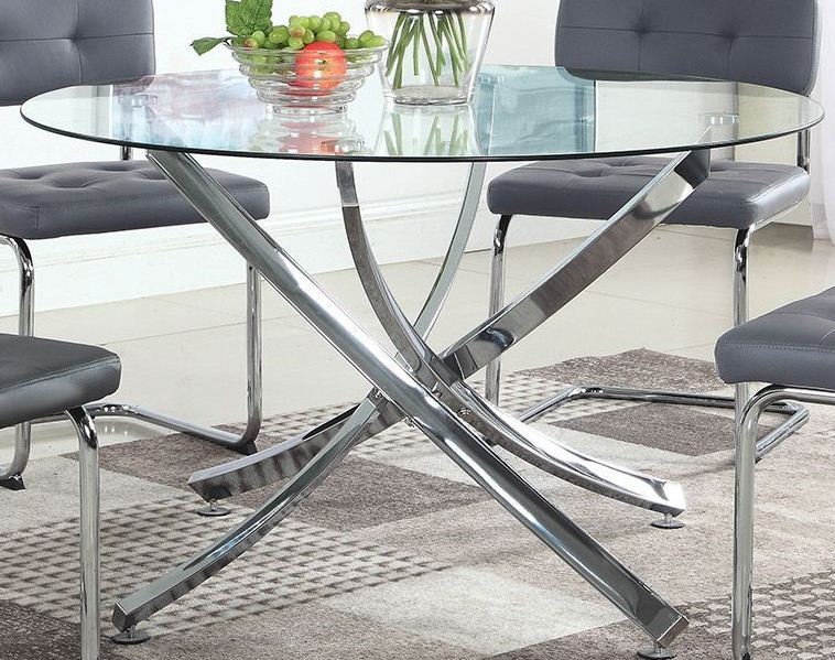 Cudahy Polished Chrome Round Dining Table from Coaster | Coleman Furniture