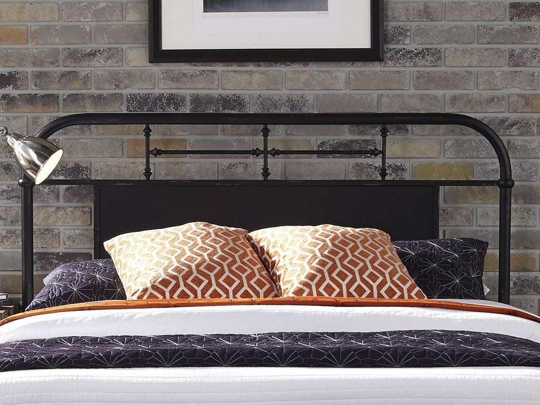 Vintage Distressed Black Full Metal Headboard From Liberty 179 BR17H B