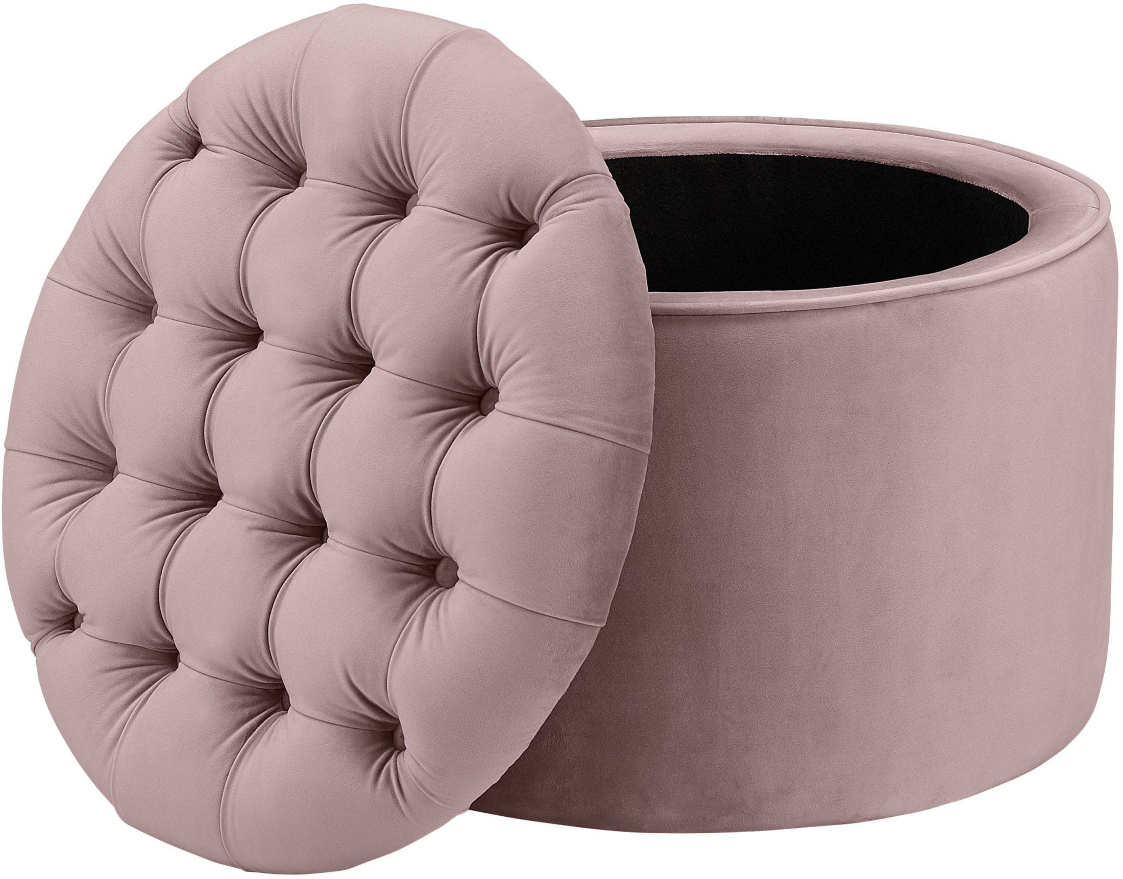 Queen Blush Velvet Storage Ottoman from TOV Furniture (OC146) | Coleman ...