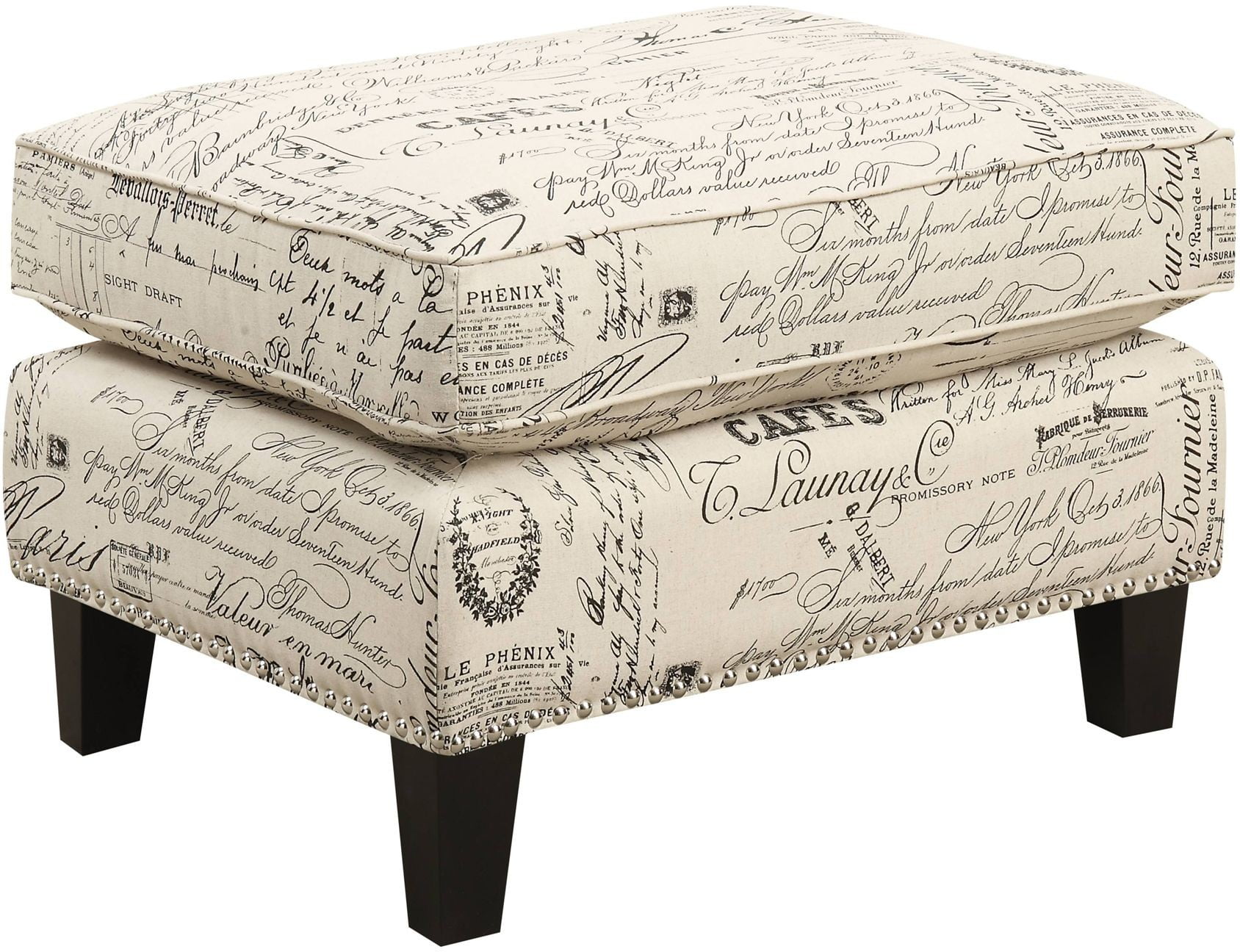Emery French Script Ottoman from Elements Furniture | Coleman Furniture
