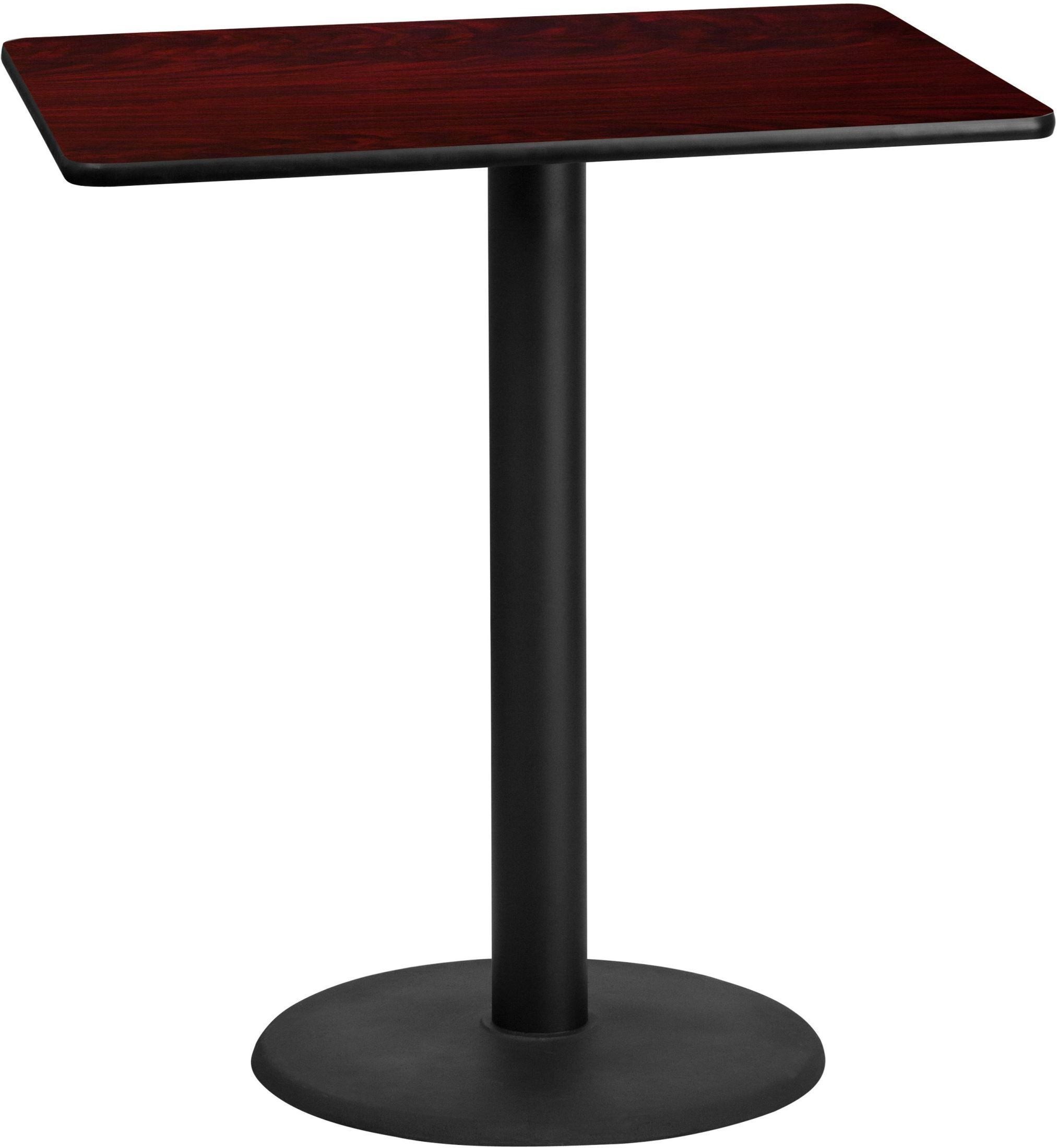 42 Rectangular Mahogany Laminate Table Top With 24 Round Bar Height