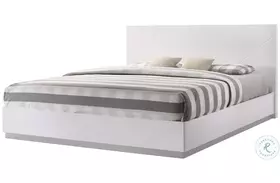 Naples White Lacquer Platform Bedroom Set