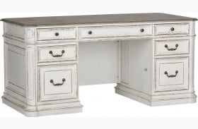 Magnolia Manor Antique White Jr Executive Home Office Set from Liberty ...