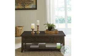 Paradise Valley Saddle Brown Rectangular Occasional Table Set from ...