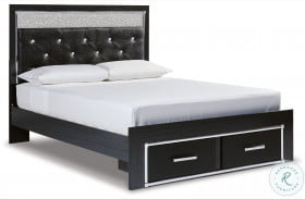 Kaydell Black Upholstered Storage Panel Bedroom Set from Ashley ...