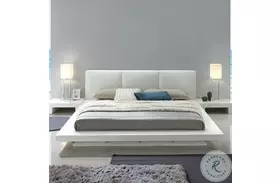 Christie High Gloss White Upholstered Platform Bedroom Set from ...