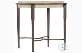 Barclay White Travertine Stone And Antique Pewter Occasional Table Set ...