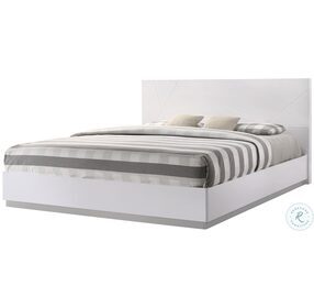 Naples White Lacquer Full Platform Bed from J M 17686 F Coleman Furniture
