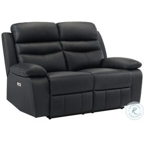 Hancock Black Double Power Reclining Sofa From Homelegance | Coleman ...