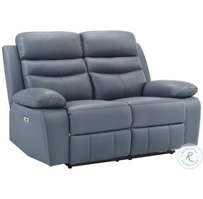 Hancock Blue Double Power Reclining Sofa From Homelegance | Coleman ...