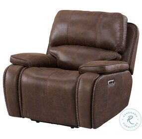 Grover Atlantis Brown Power Reclining Sofa with Power Headrest From ...